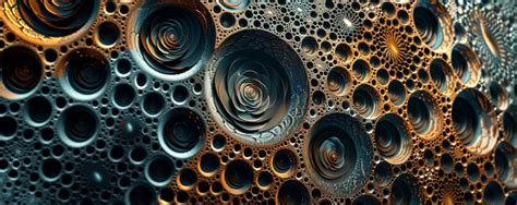 An Abstract Background With Overlapping Circular Patterns In Varying Sizes And Shades Forming A