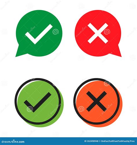 Set Of Check Do Dos Mark Correct Wrong Sign Vector Illustration