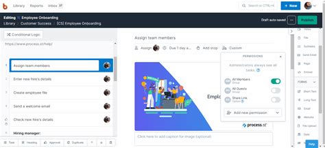 process street task permissions