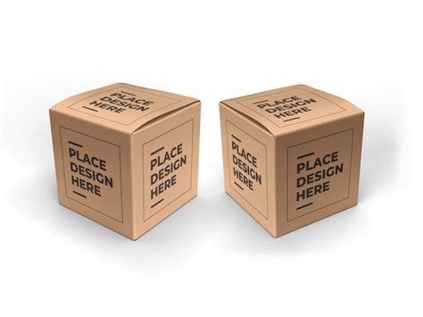정사각형 상자 포장 모형 프리미엄 Psd 파일