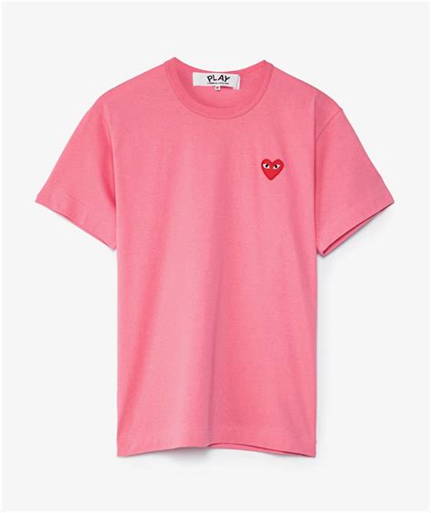 Comme Des Garçons Play Red Heart T Shirt En Color Blanco Svd