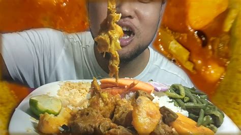 Asmr Eating Spicy Mutton Curry Boil Yardlong Bean Carrot Youtube