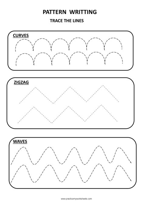 English Alphabet Pattern Tracing Free Worksheets