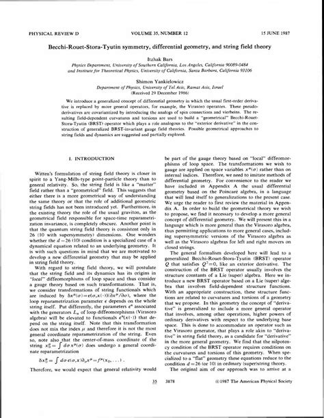 pdf becchi rouet stora tyutin symmetry differential geometry and