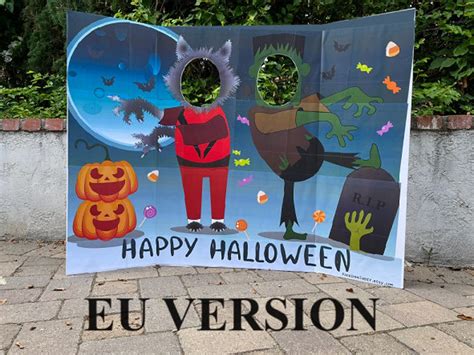Halloween Photobooth Face In The Hole Cutout Tiled Digital File To