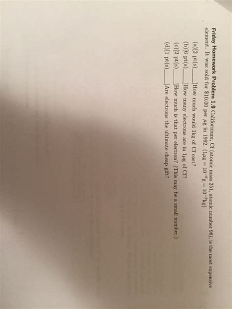 solved open response problems friday homework problem 1 8 a
