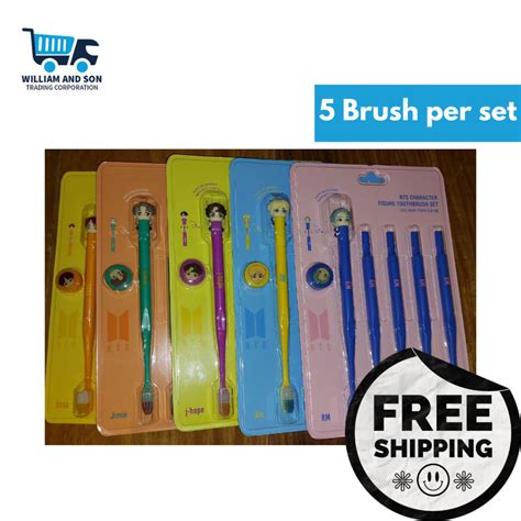 Bts Tinytan Toothbrush Set 5pcs Shopee Philippines