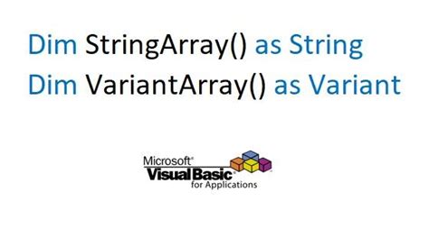 Powerful Combination Of Variant And String Arrays In Excel Vba