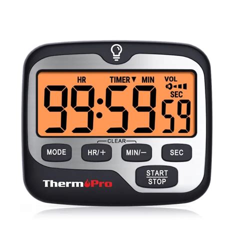 Thermopro Tm01 Digital Cooking Kitchen Timer With Large Backlight Display Countup Countdown And
