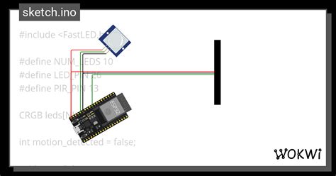 Interactive Objects 101 Pir And Leds Wokwi Esp32 Stm32 Arduino Simulator