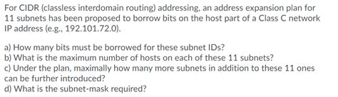 solved for cidr classless interdomain routing addressing