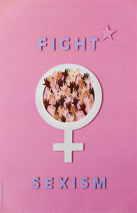 Fight Sexism Paper Cut Banner By Stocksy Contributor Laura Stolfi