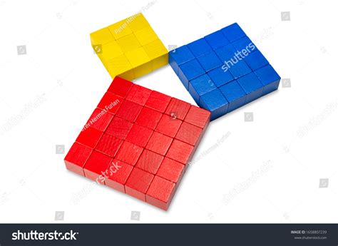 Pythagorean Theorem Shown Colorful Wooden Cubes Stock Photo Shutterstock