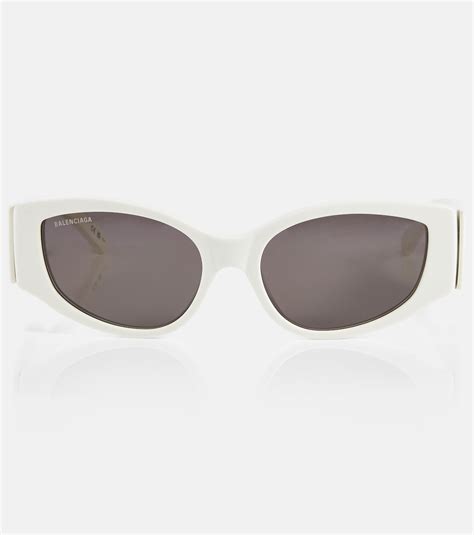 Everyday Logo Cat Eye Sunglasses In White Balenciaga Mytheresa