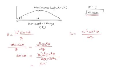 Solved What Is The Angle Of Projection At Which Horizontal Range And Maximum Height Are Equal