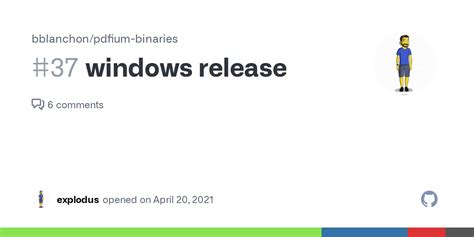 Windows Release · Issue 37 · Bblanchonpdfium Binaries · Github