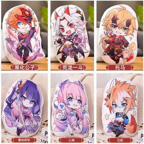 Anime Genshin Impact Arataki Itto Thoma Plush Pillow Doll Ganyu