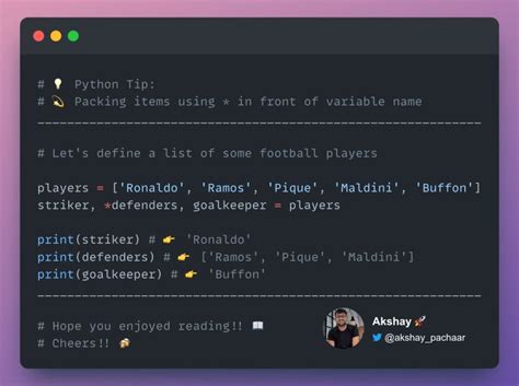 Akshay Pachaar On Linkedin Python Pro Tip 💡 With Some Football ⚽️ 🥅 Thats A Wrap If Youre