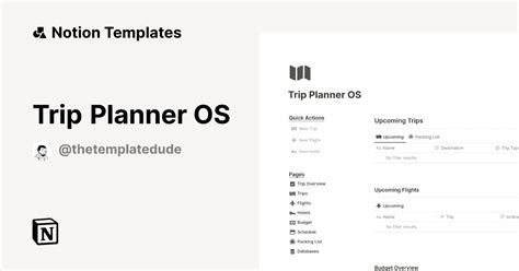 Trip Planner OS Template by That Template Dude | Notion Marketplace