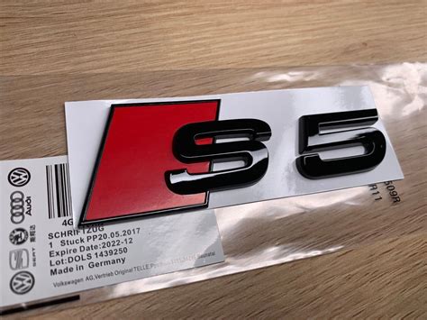 Gloss Black Front Rear Badge Ring Emblem Full Set For Audi S5 Coupe