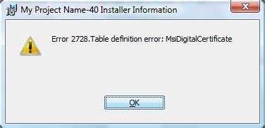 Error Table Definition Error Msdigitalcertificate Techyv