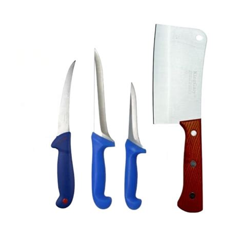Set 3 Cutite Si Un Satar Pentru Macelarie Otel Inoxidabil