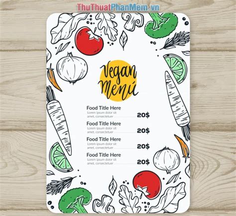 20 Mẫu Menu Thực đơn Nhà Hàng đẹp Nhất