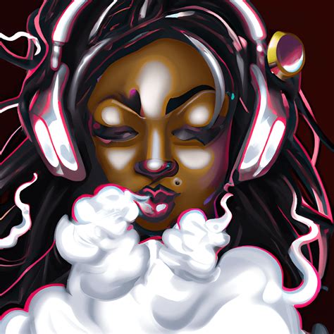 African American Woman Smoking Blunt · Creative Fabrica
