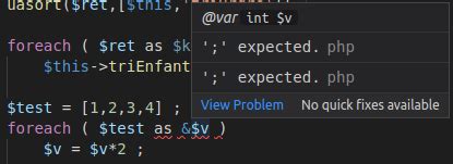 PHP VS Code Intelephense Detect An Error On References Passed In Foreach And In Functions