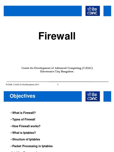 firewall centre for development of advanced computing c dac