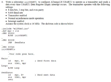 solved 4 write a subroutine initusarti to configure
