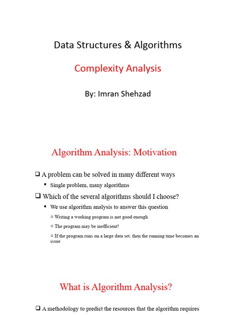 Complexity Analysis Pdf