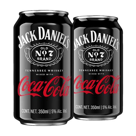 Jack Daniels Whiskey And Coca Cola Canned Cocktail 4 Pack