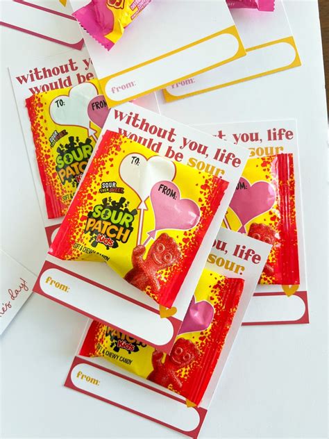 Printable Sour Patch Gummies Valentine Card 35x5 With Etsy
