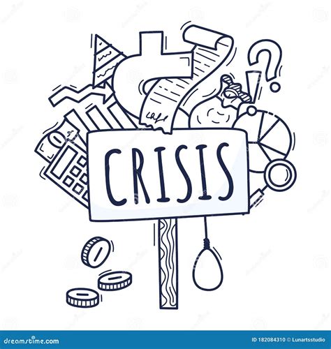 The Concept Of An Economic Crisis Vector Illustration In Cartoon Style