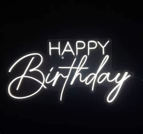 Letrero Led Neón Happy Birthday Modelo 2 Decorativo Meses sin interés