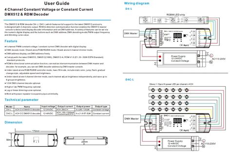 D4 L DMX Controller 4CH PWM Constant Voltage LED Decoder