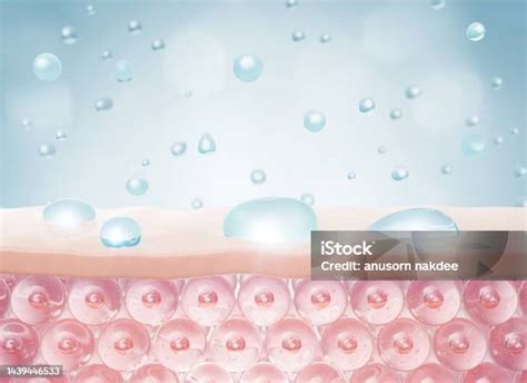 화장품 세럼 처진 피부 세포에 오일 또는 액체 방울 피부 복구 모이스처라이저 콜라겐 세럼 광고 배경 사용 준비 3d 렌더링 미세