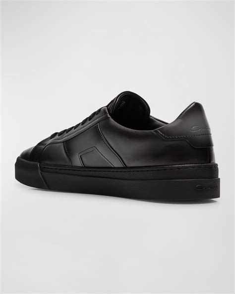 Santoni Mens Dbs Soft Burnished Calfskin Low Top Sneakers Neiman Marcus