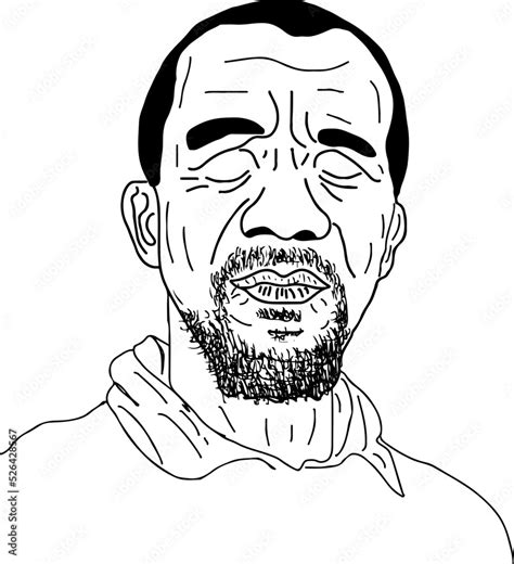 South Africa Man Face Caricature Doodle African Male Model Face Sketch Drawing African Face