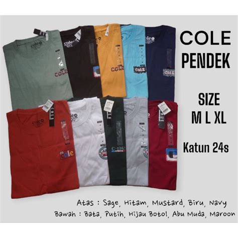 Jual T Shirt COLE KAOS POLOS COLE PENDEK Bisa COD Shopee Indonesia