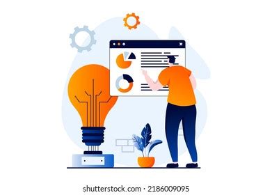 Data Science Concept People Scene Flat Stock Illustration Shutterstock