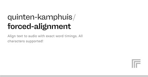 Quinten Kamphuis Forced Alignment Run With An API On Replicate