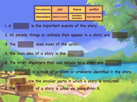 8th Story Elements Concepts And Definitions Missing Word