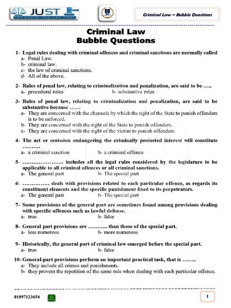 Criminal Bubble Questions Print Pdf