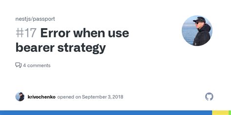 Error When Use Bearer Strategy · Issue 17 · Nestjspassport · Github