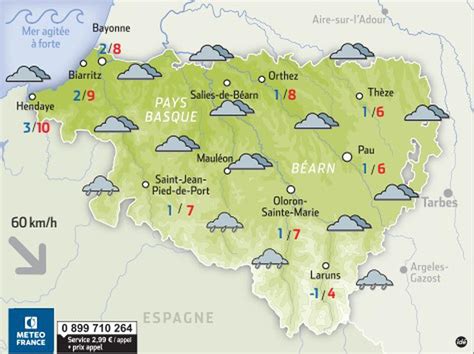 La météo de ce jeudi 26 janvier en Béarn et Soule en vigilance jaune