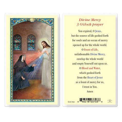 Divine Mercy 3 Oclock Prayer Holy Card Shopping Cart