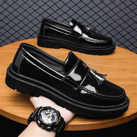 Mrbinbeitime Korean Loafer For Men Black Formal Work Shoes Business