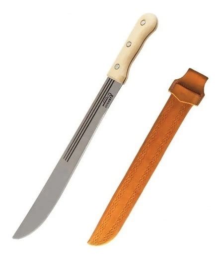 Facão Corneta Anti Vibração 20 Polegadas Bainha De Couro Parcelamento Sem Juros